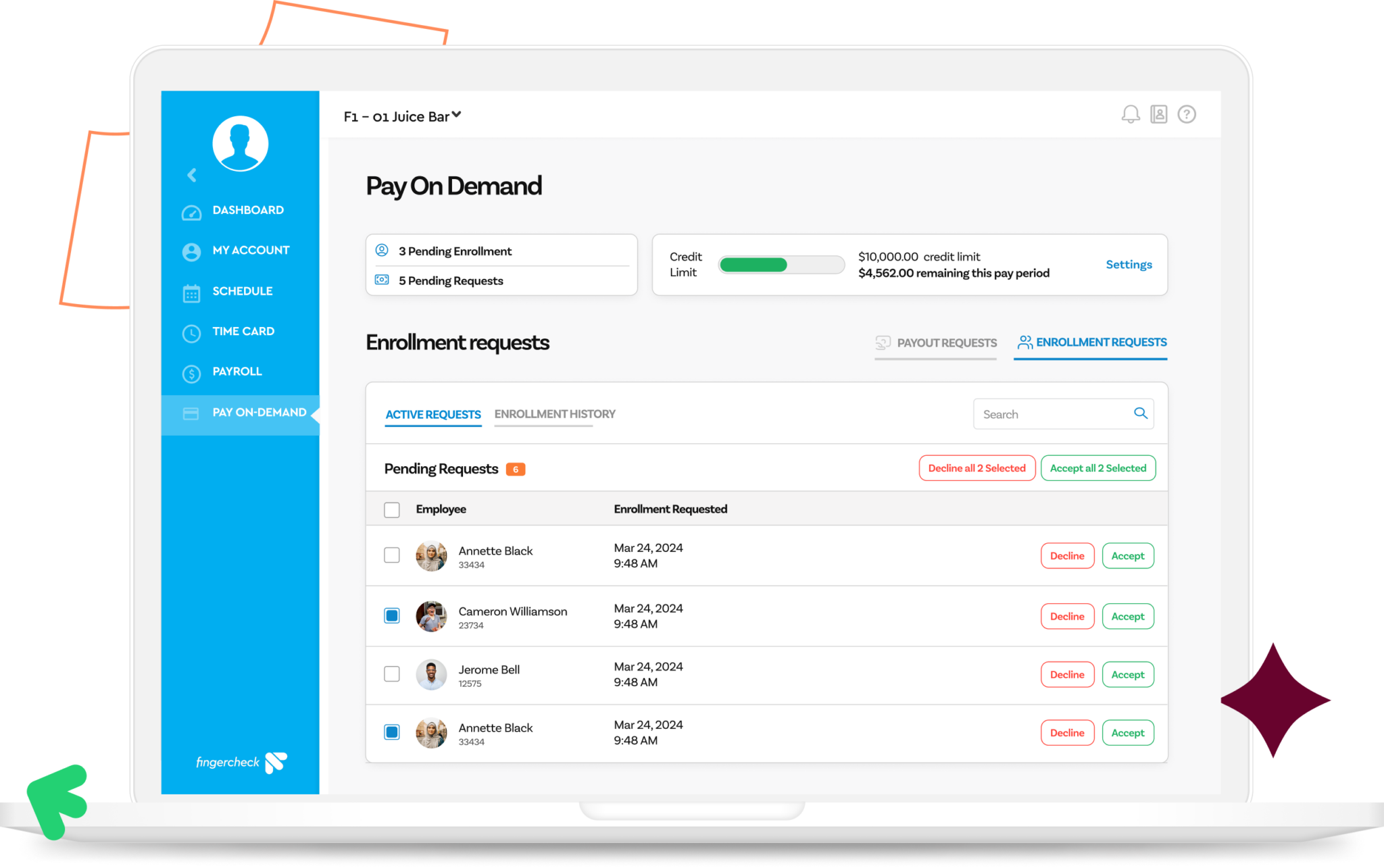 Pay On-Demand | Earned Wage Access | Fingercheck
